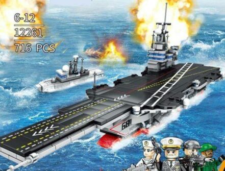 USS Nimitz (CVN-68) Aircraft Carrier with Submarine - 716 Pieces ...