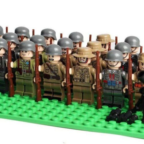 WW2 Soldiers 24 Minifigures Pack with Weapons - All Fighting Countries ...