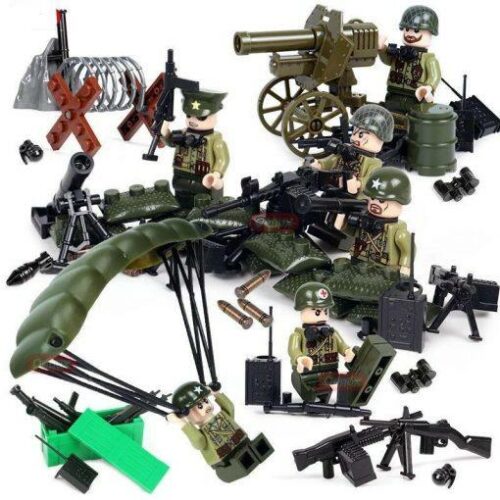 WW2 US Paratroopers 6 Minifigures Pack with Weapons, Accessories and ...