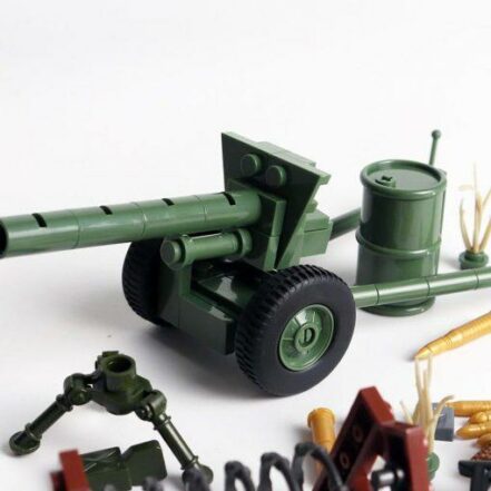 WW2 US Soldiers 6 Minifigures Pack with Cannons & Weapons - BrickArmyToys