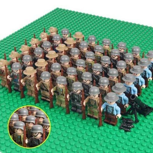 WW2 Soldiers 48 Minifigures Pack with Weapons - All Fighting Countries ...
