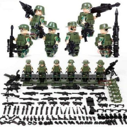 WW2 Soldiers 48 Minifigures Pack with Weapons - All Fighting Countries ...