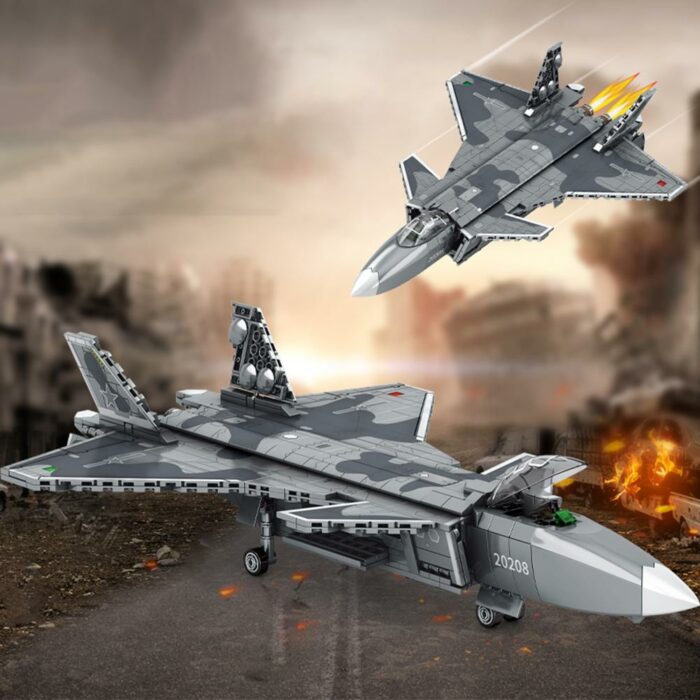 Chinese Chengdu J-20 Air Superiority Fighter - 775 Pieces - BrickArmyToys