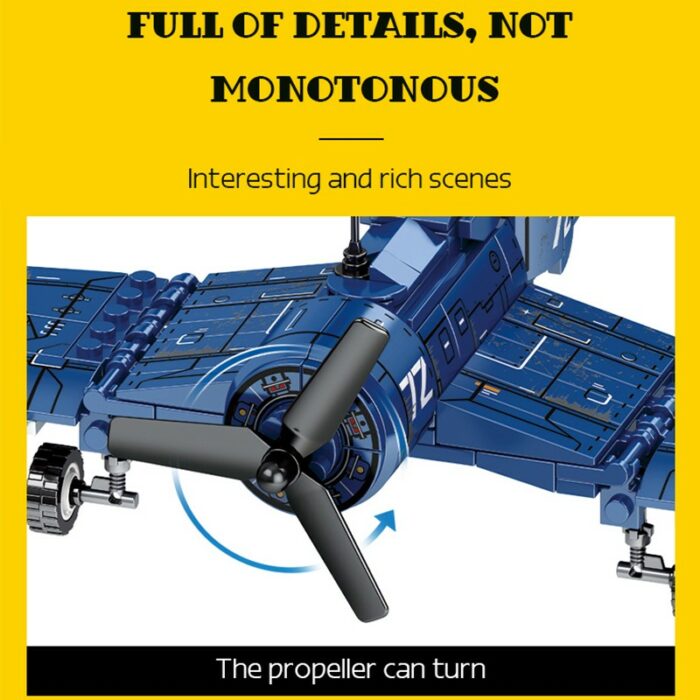 American Vought F4U Corsair Fighter Aircraft - 440 Pieces - BrickArmyToys