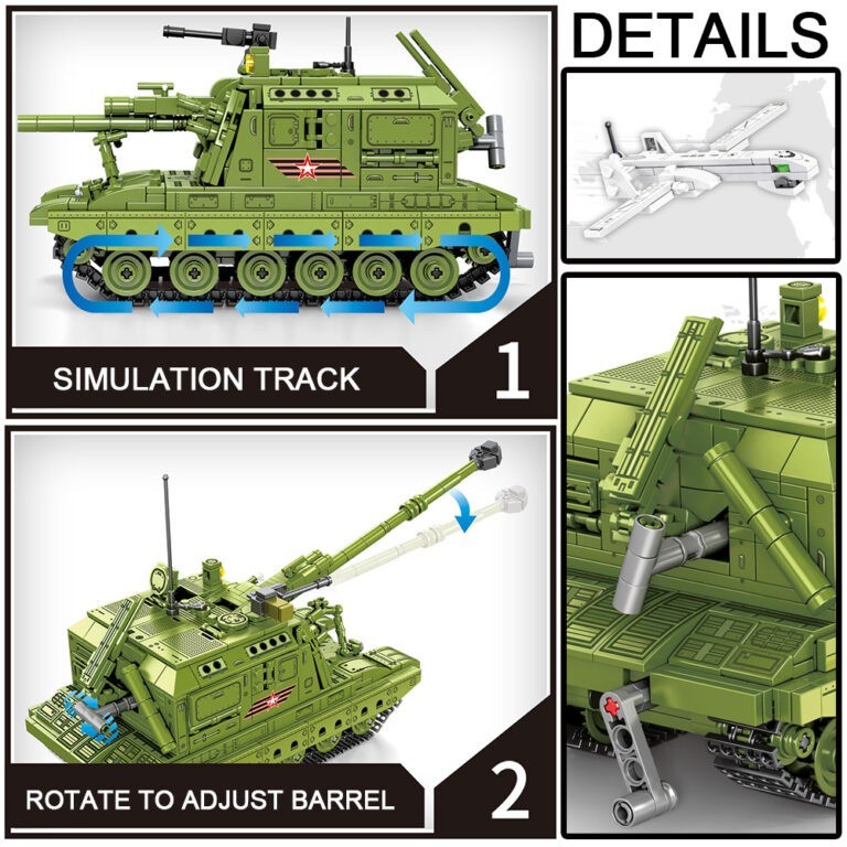 Russian 2S19 Msta Self-propelled Howitzer - 979 Pieces - BrickArmyToys