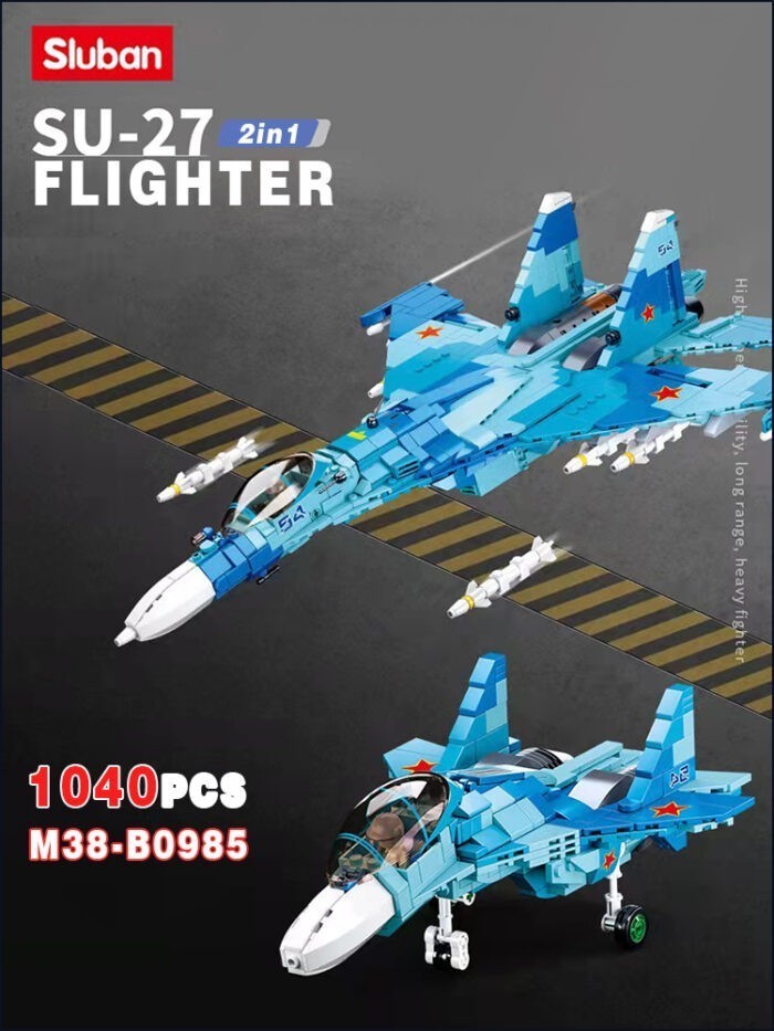 Russian Sukhoi Su-27 Fighter Aircraft 2in1 - 893 Pieces - BrickArmyToys