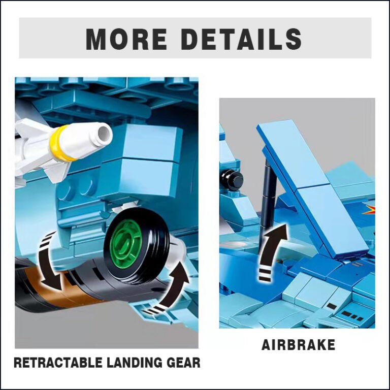 Russian Sukhoi Su-27 Fighter Aircraft 2in1 - 893 Pieces - BrickArmyToys