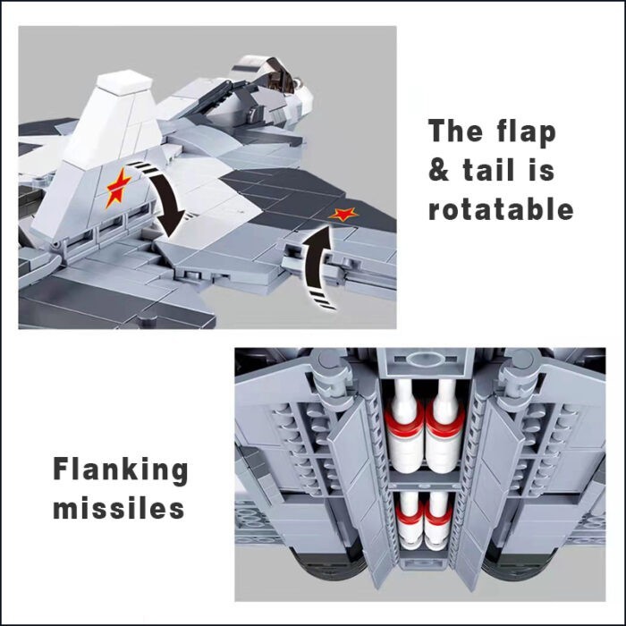 Russian Sukhoi Su-57 Multirole Fighter - 893 Pieces - BrickArmyToys