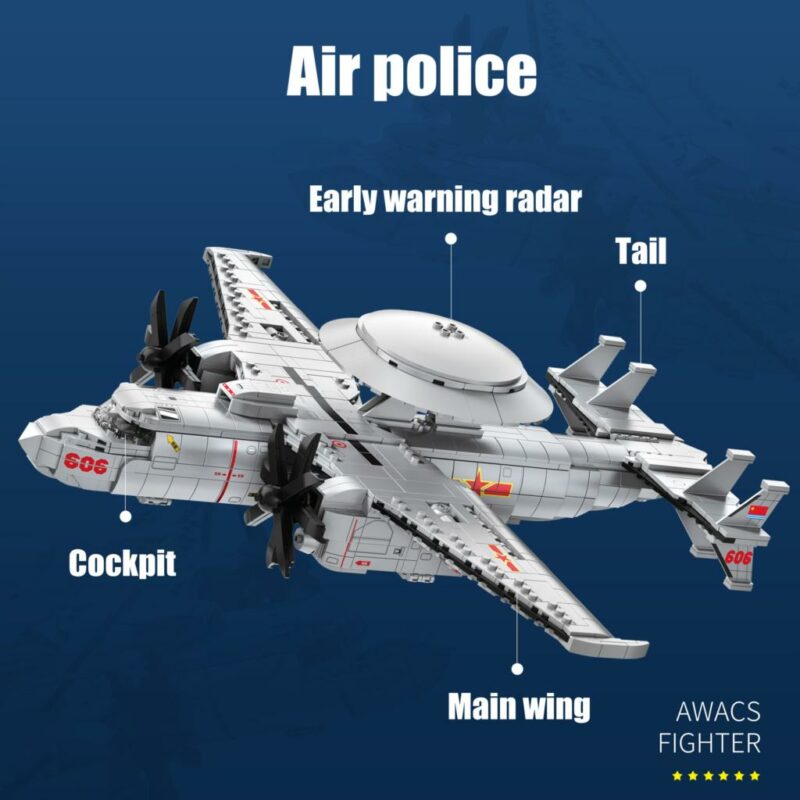 Chinese Xi'an KJ-600 AWACS - 1144 Pieces - BrickArmyToys