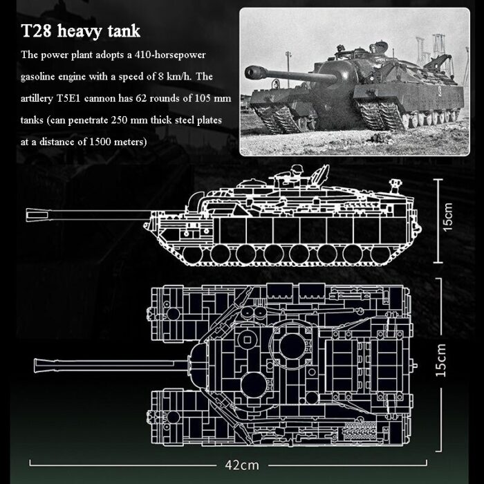 US T28 Super Heavy Tank - 2968 Pieces - BrickArmyToys