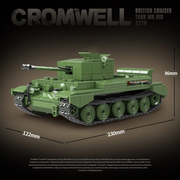 British WW2 Cromwell Mk VIII Cruiser Tank - 883 Pieces - BrickArmyToys