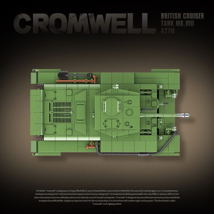 British WW2 Cromwell Mk VIII Cruiser Tank - 883 Pieces - BrickArmyToys