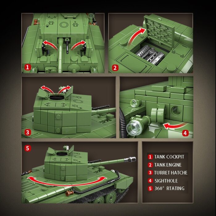 British WW2 Cromwell Mk VIII Cruiser Tank - 883 Pieces - BrickArmyToys