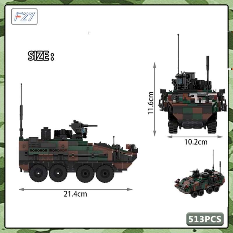 US M1126 Stryker Infantry Carrier Vehicle - 513 Pieces - BrickArmyToys