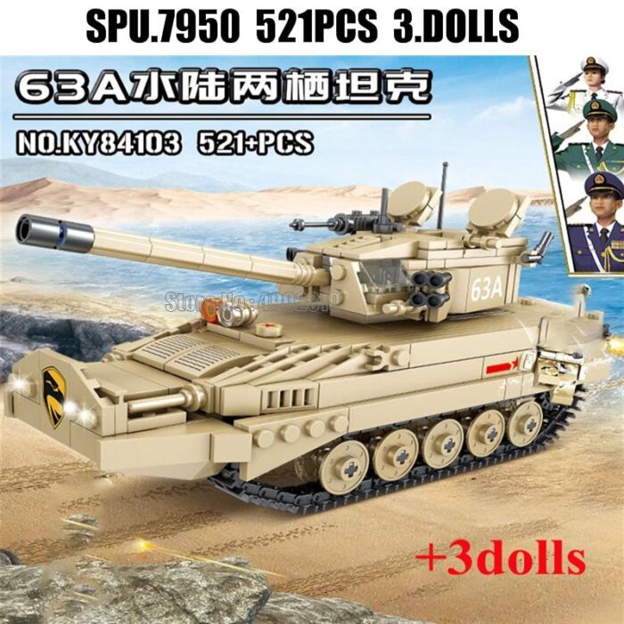 Chinise Type 63A Amphibious Light Tank - 521 Pieces - BrickArmyToys