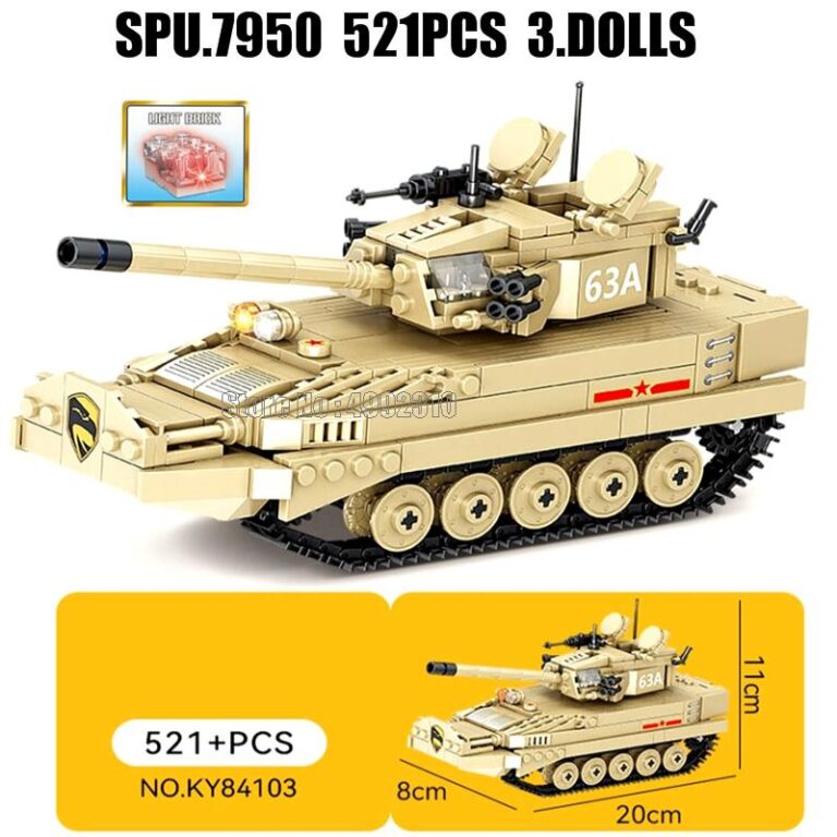 Chinise Type 63A Amphibious Light Tank - 521 Pieces - BrickArmyToys