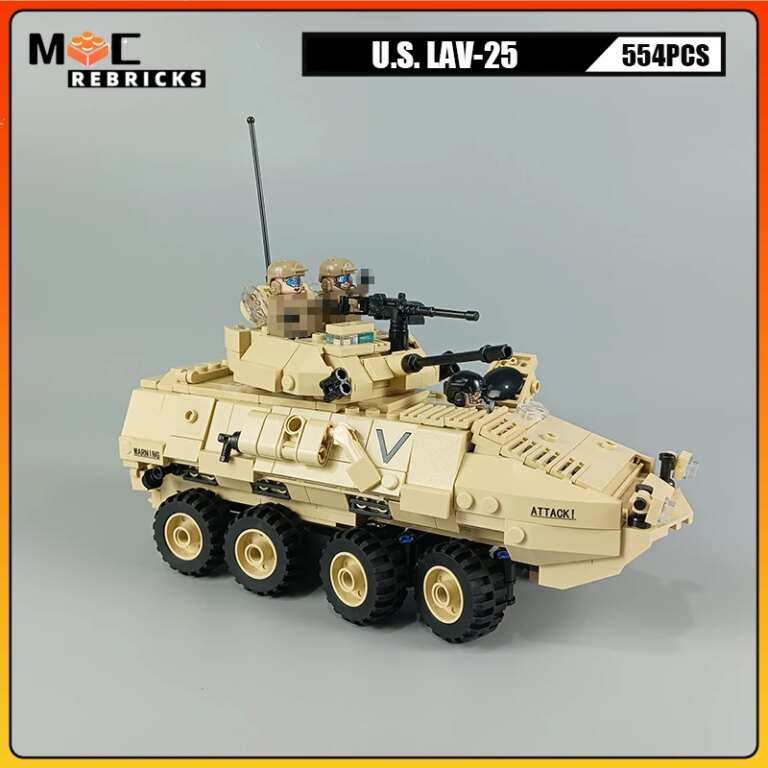 MOC Canada/US LAV-25 IFV - 554 Pieces & 6 Soldiers - BrickArmyToys